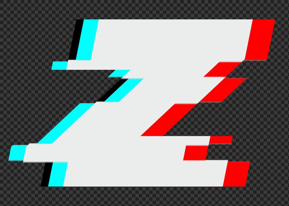 Letter z png glitch alphabet, | Premium PNG - rawpixel