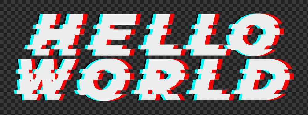 Hello world word png glitch | Free PNG - rawpixel