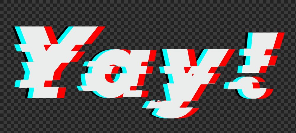 Yay! word png glitch font, | Free PNG - rawpixel