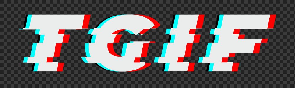 Tgif word png glitch font, | Free PNG - rawpixel