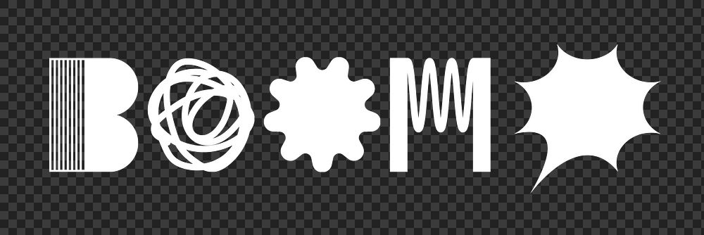Boom word png abstract shape | Free PNG - rawpixel