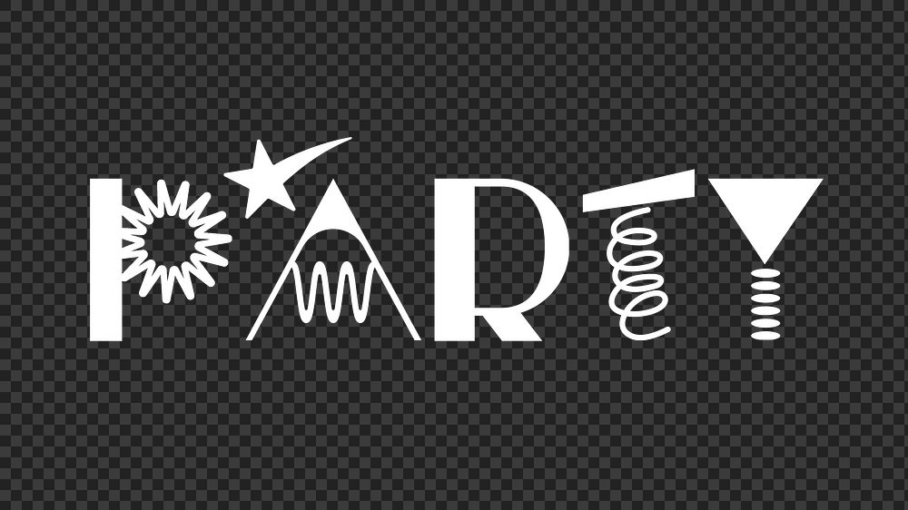 Party word png abstract shape | Free PNG - rawpixel