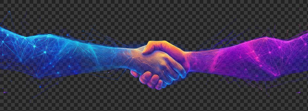 PNG Handshake partnership futuristic handshake. | Free PNG - rawpixel
