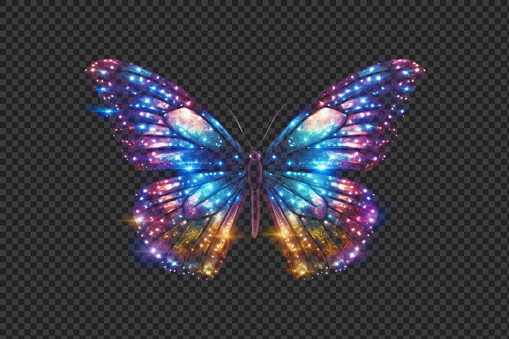 PNG Colorful butterfly sparkle light | Free PNG - rawpixel