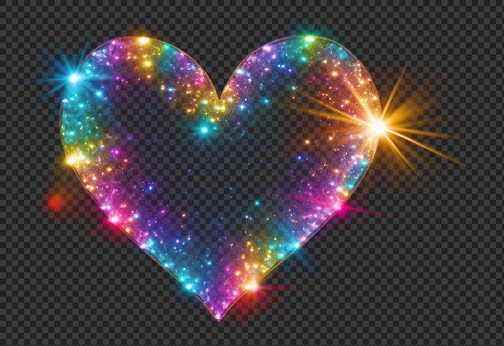 PNG Rainbow heart light night | Premium PNG - rawpixel