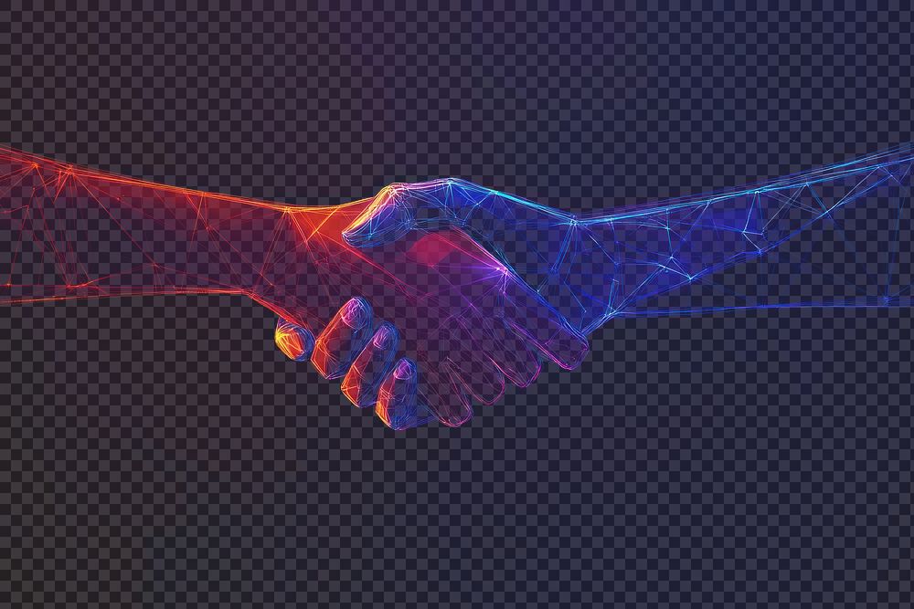 PNG Abstract digital handshake collaboration | Free PNG - rawpixel