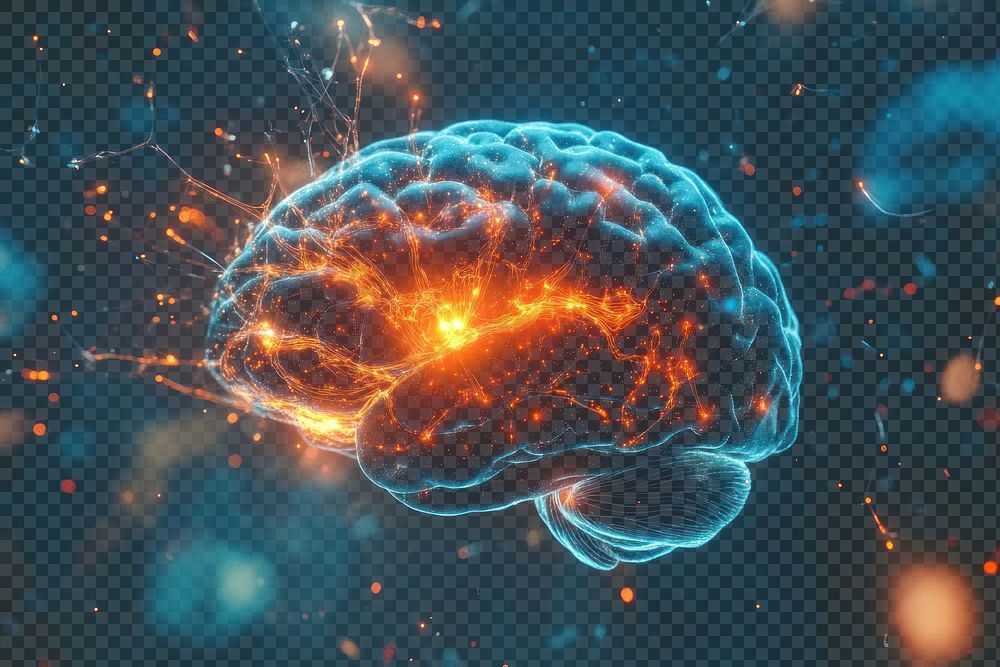 PNG Brain showing neurons firing | Free PNG - rawpixel