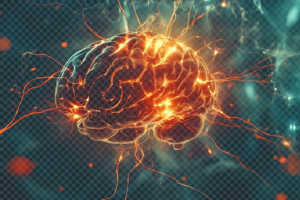 PNG Brain showing neurons firing | Premium PNG - rawpixel