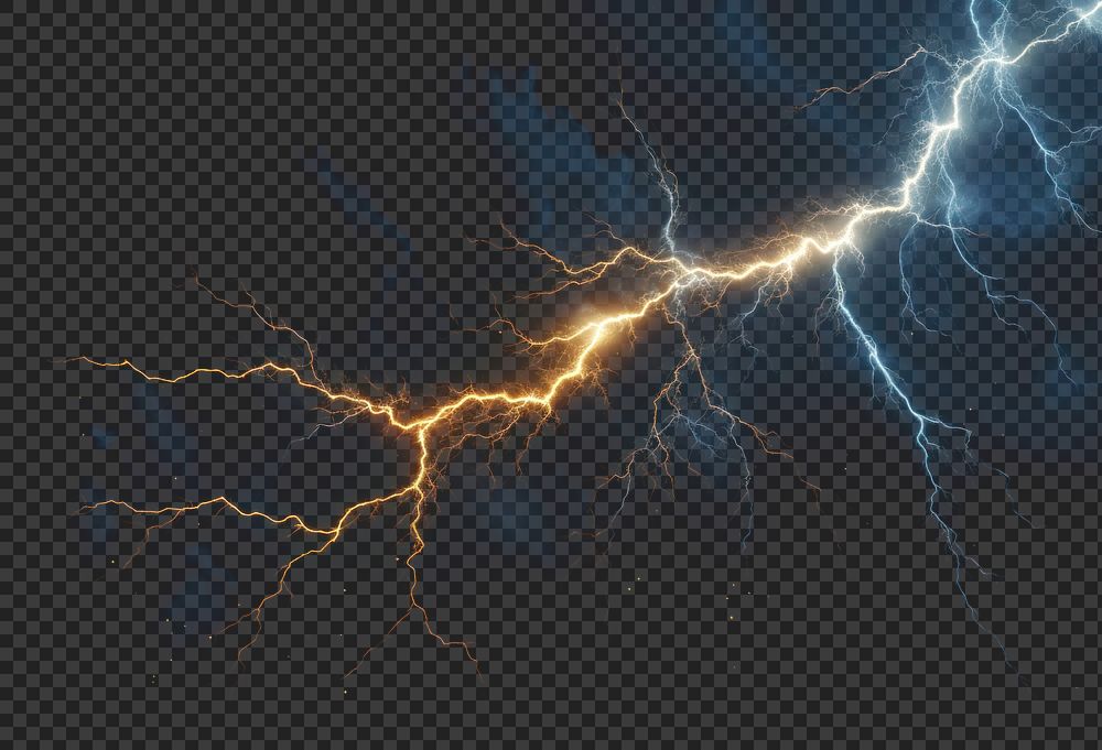 PNG Glowing lightning electrifies thunderstorm | Free PNG - rawpixel