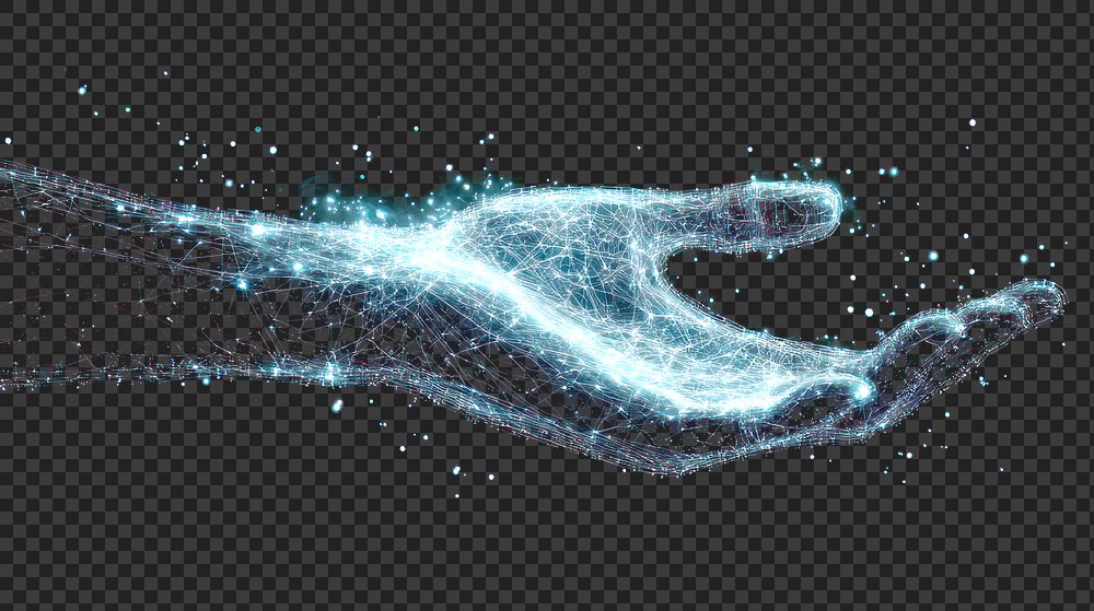 PNG Digital hand hologram connections | Free PNG - rawpixel
