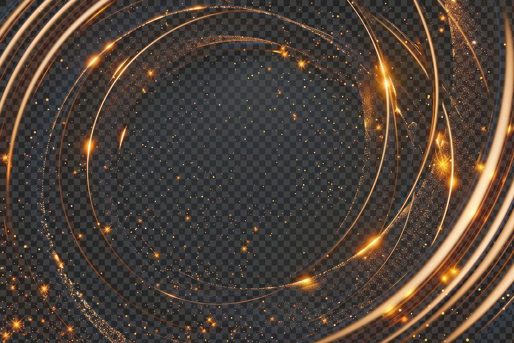 PNG Golden light swirls frame | Premium PNG - rawpixel