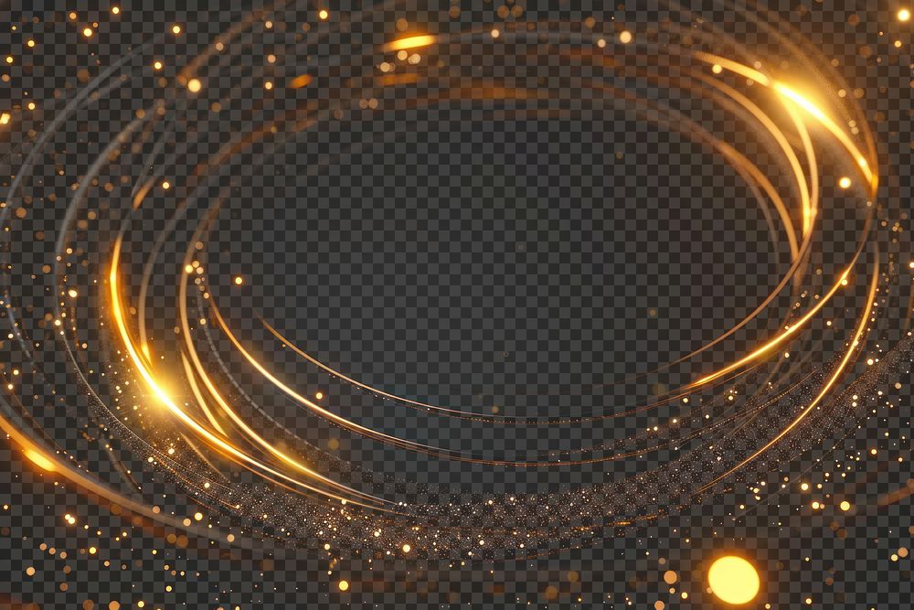 PNG Golden light swirls frame | Free PNG - rawpixel