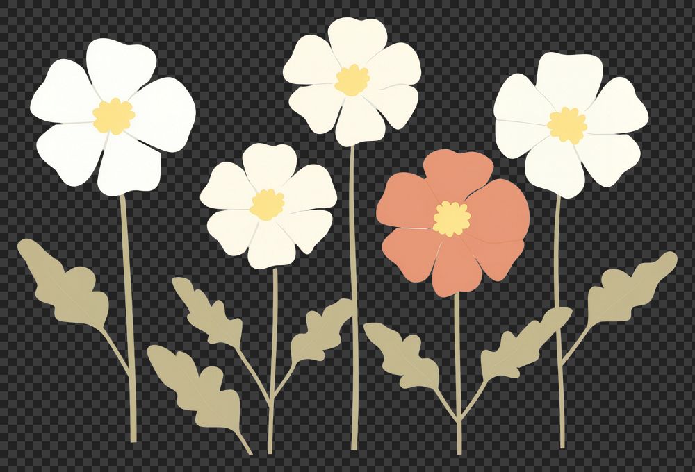 PNG Illustration simple flowers pattern | Premium PNG - rawpixel