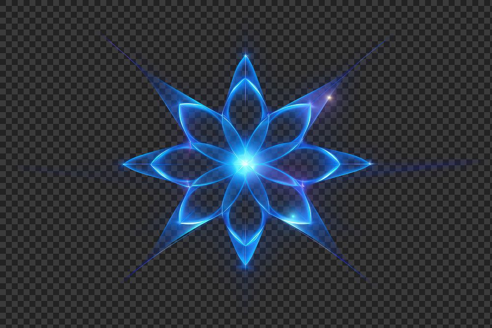 PNG Octagram deepblue neon light | Premium PNG - rawpixel