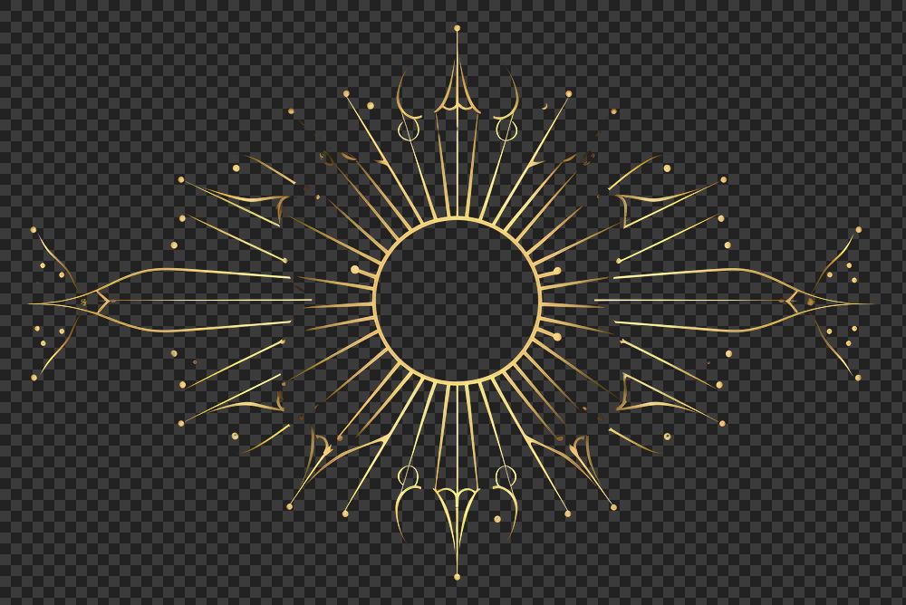 PNG Gold sun divider ornament | Premium PNG - rawpixel