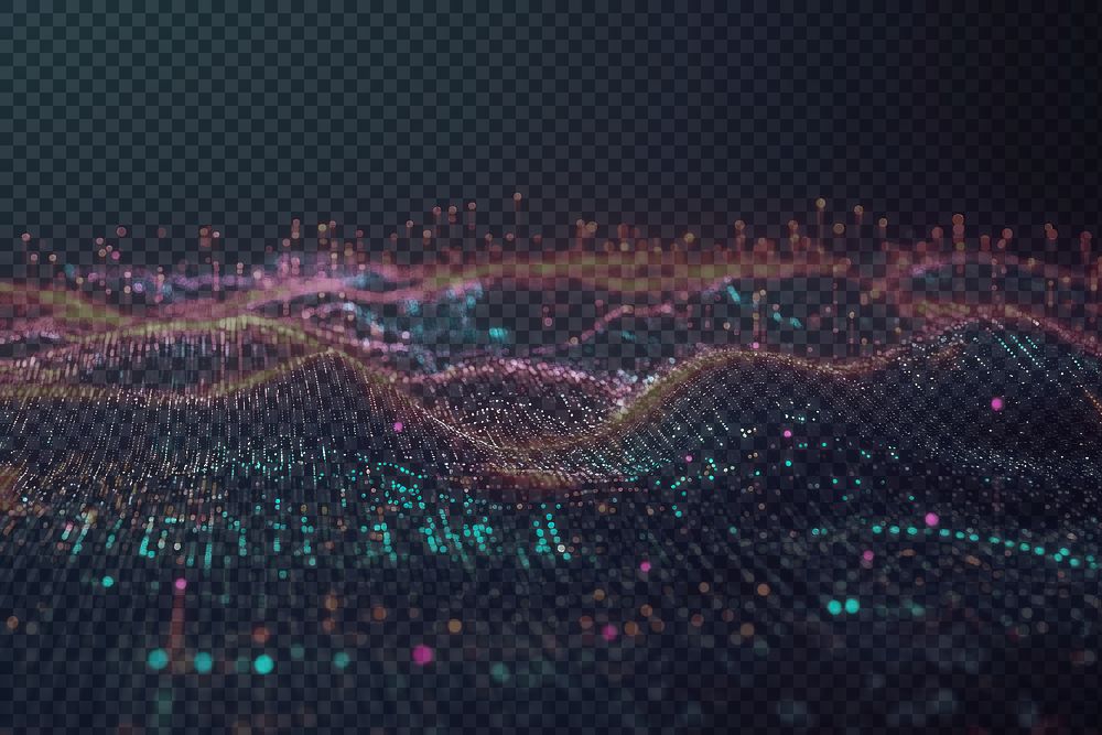 PNG Vibrant digital wave landscape | Free PNG - rawpixel