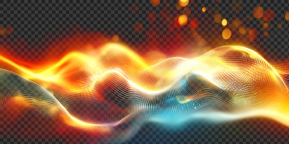 PNG Vibrant abstract waves and | Free PNG - rawpixel