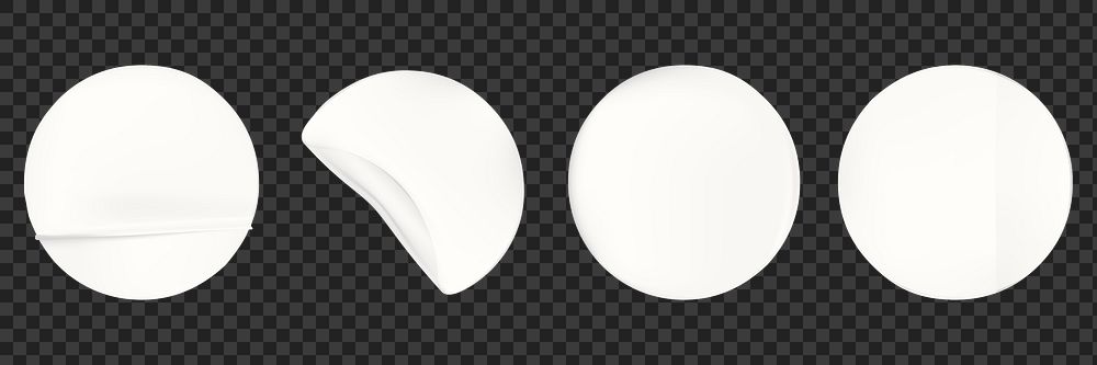 Set four white circular stickers. | Free PNG - rawpixel