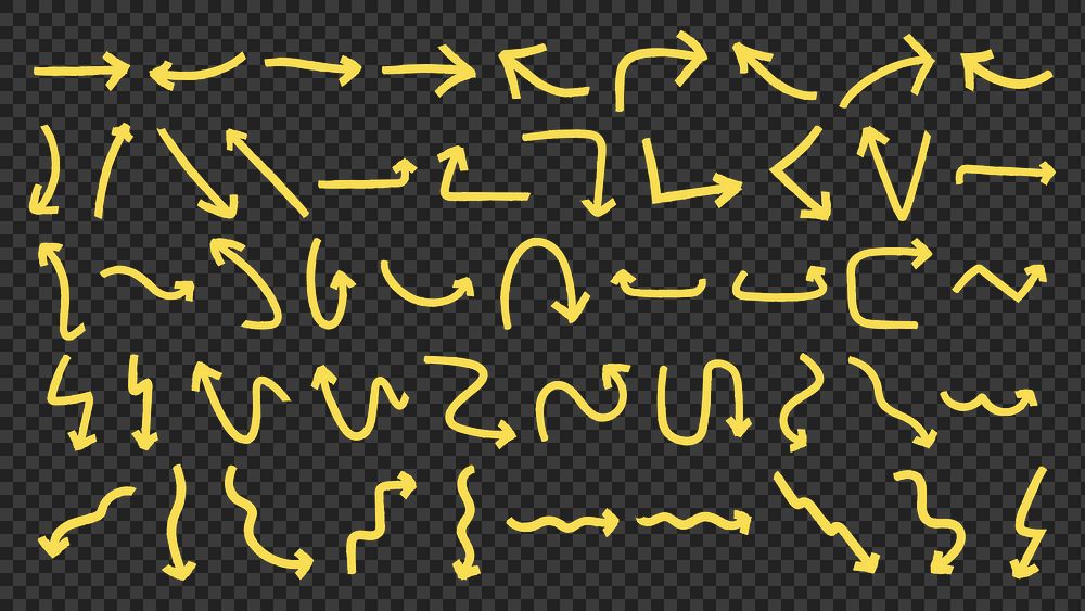 PNG Diverse yellow arrow illustrations | Premium PNG - rawpixel