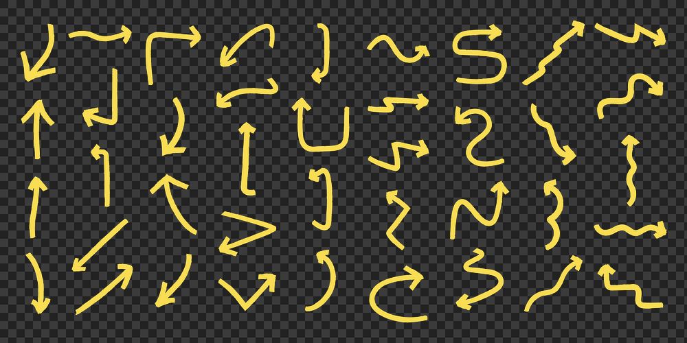 PNG Diverse yellow arrow designs | Premium PNG - rawpixel