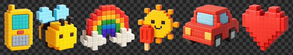 PNG 3d pixel icon, transparent | Premium PNG - rawpixel