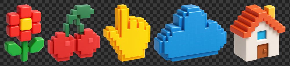 PNG 3d pixel icon, transparent | Premium PNG - rawpixel