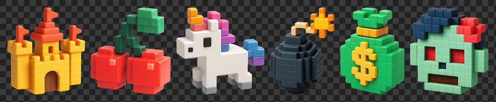 PNG 3d colorful pixel icon | Premium PNG - rawpixel