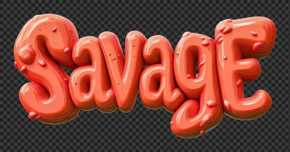 PNG Savage illustration text typography. | Free PNG - rawpixel