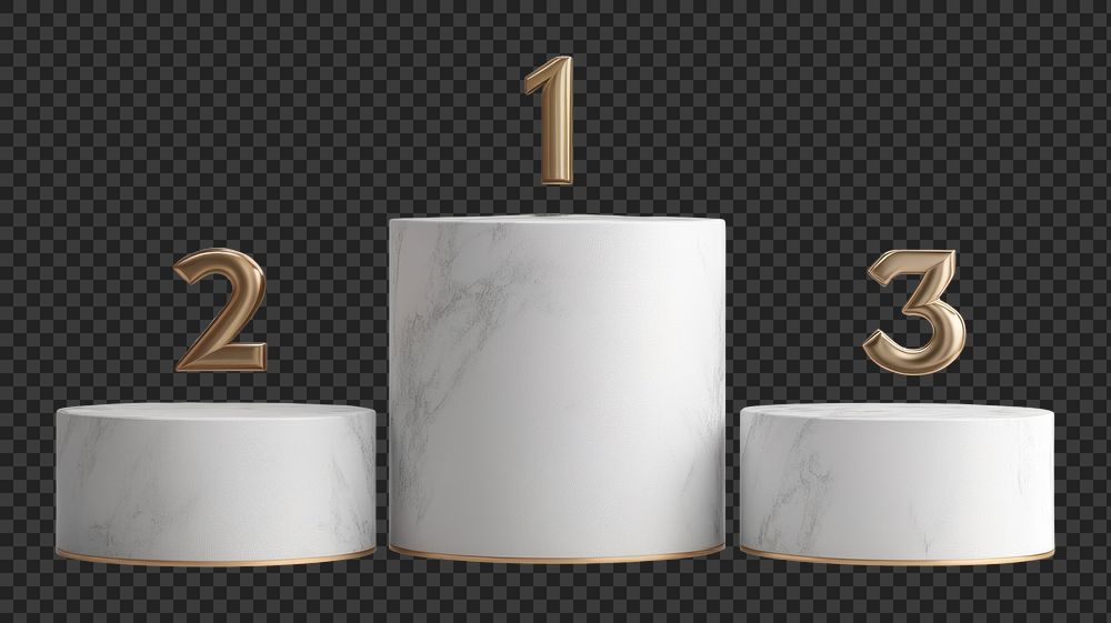 PNG Three podiums minimalist number | Free PNG - rawpixel
