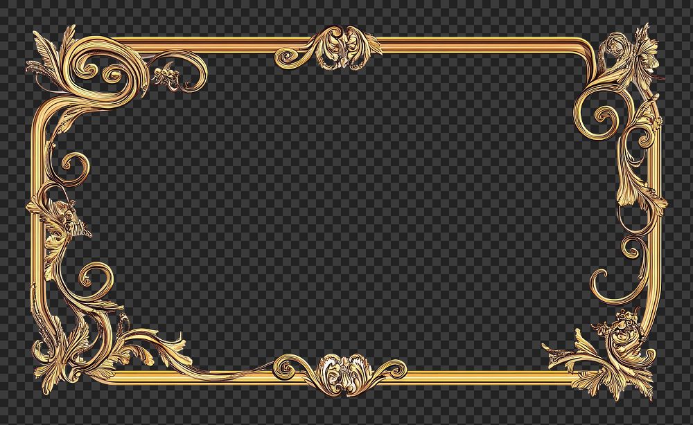 PNG Golden rectangular border decorative | Free PNG - rawpixel