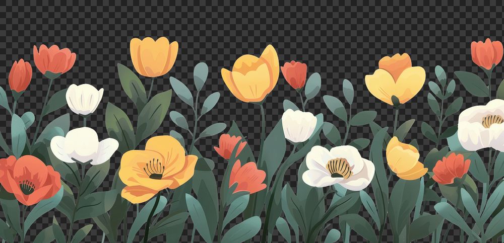 PNG Spring flowers illustration colorful | Free PNG - rawpixel