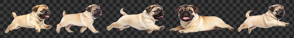 PNG Playful pug puppies running | Premium PNG - rawpixel
