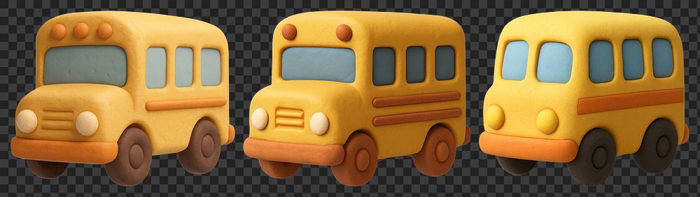PNG Clay school bus models | Premium PNG - rawpixel