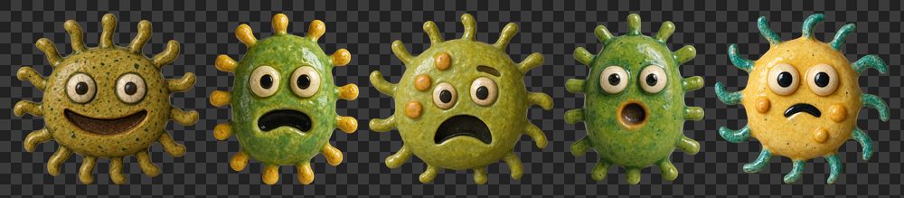 PNG Cute cartoon germ characters | Premium PNG - rawpixel