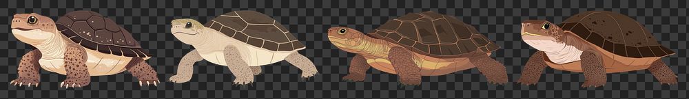 PNG Illustrated turtles row, element | Premium PNG - rawpixel