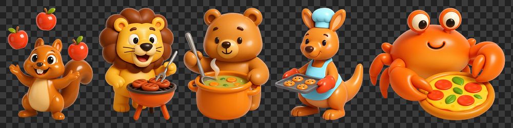 PNG Adorable animal chefs cooking | Premium PNG - rawpixel