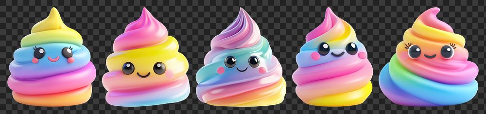 PNG Colorful cute smiling poop | Premium PNG - rawpixel