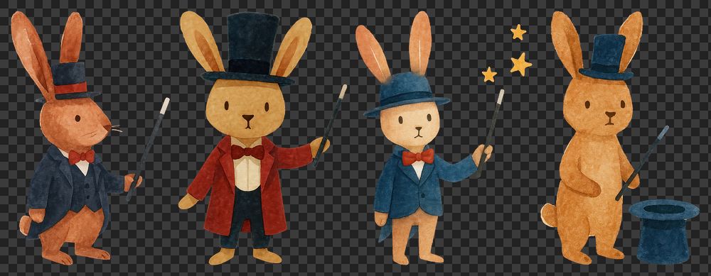 PNG Charming magical rabbits illustration | Premium PNG - rawpixel