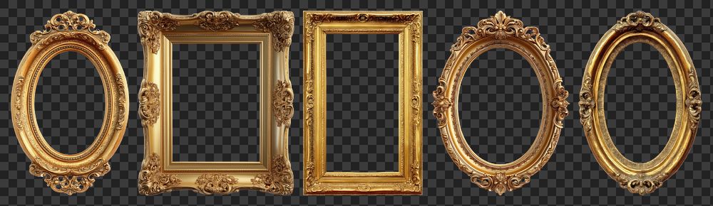 PNG Elegant vintage gold frames | Premium PNG - rawpixel