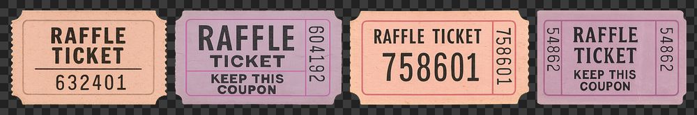 PNG Vintage raffle ticket collection | Premium PNG - rawpixel