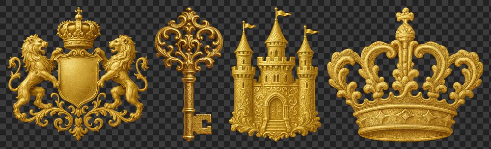 PNG Golden regal symbols collection | Premium PNG - rawpixel