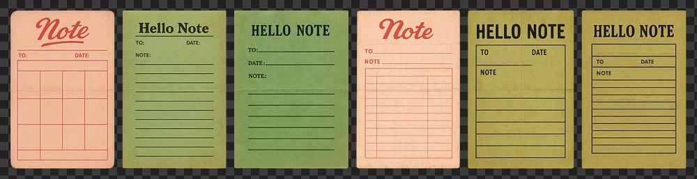 PNG Vintage notepad templates collection | Premium PNG - rawpixel