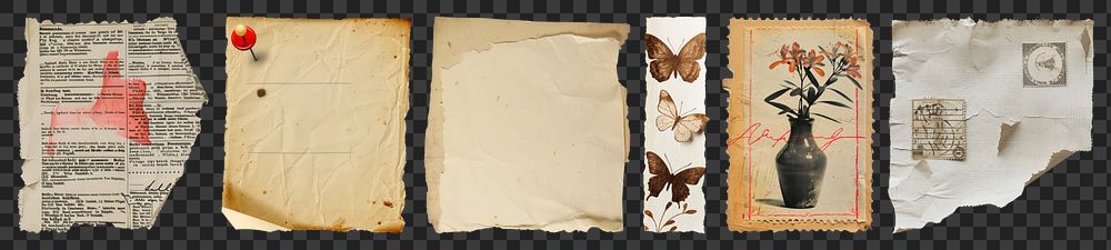 PNG Vintage paper collage elements | Premium PNG - rawpixel