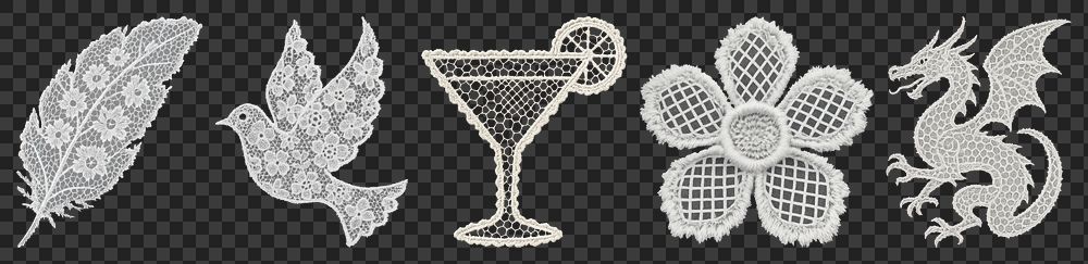 PNG Intricate lace designs showcase | Premium PNG - rawpixel