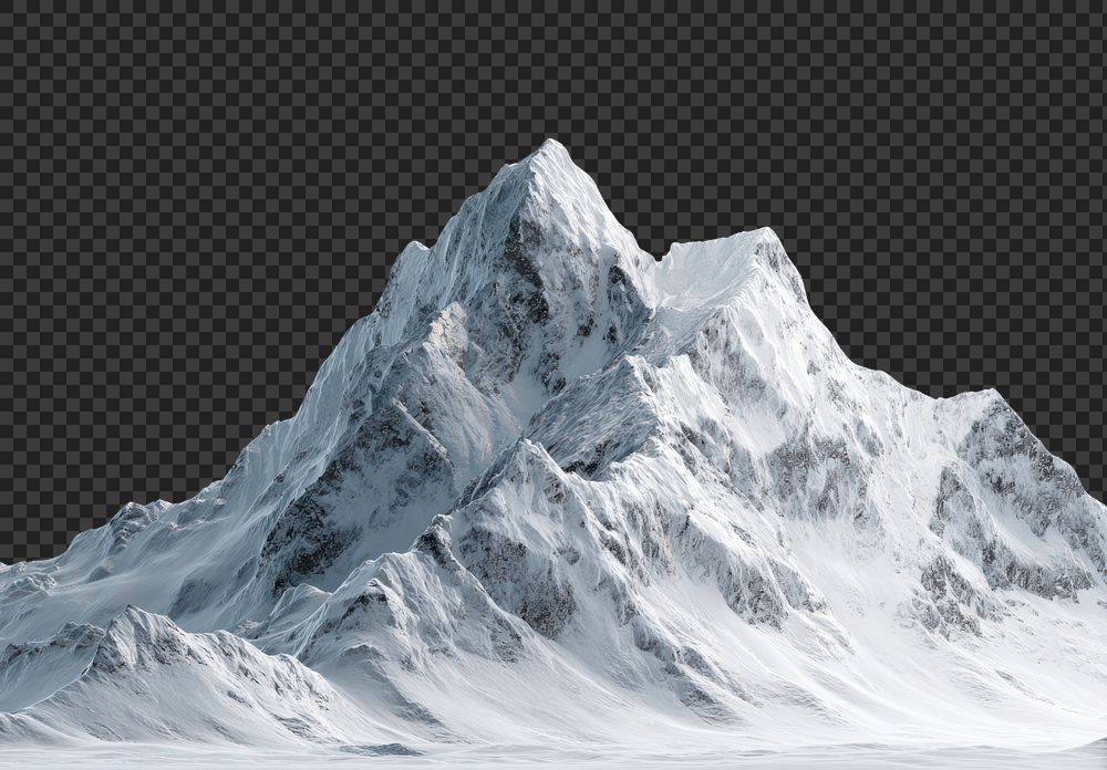 PNG Majestic snow-covered mountain peak | Free PNG - rawpixel