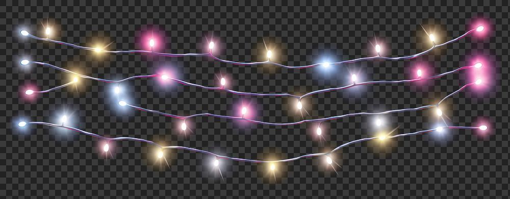 PNG Colorful glowing light string | Free PNG - rawpixel