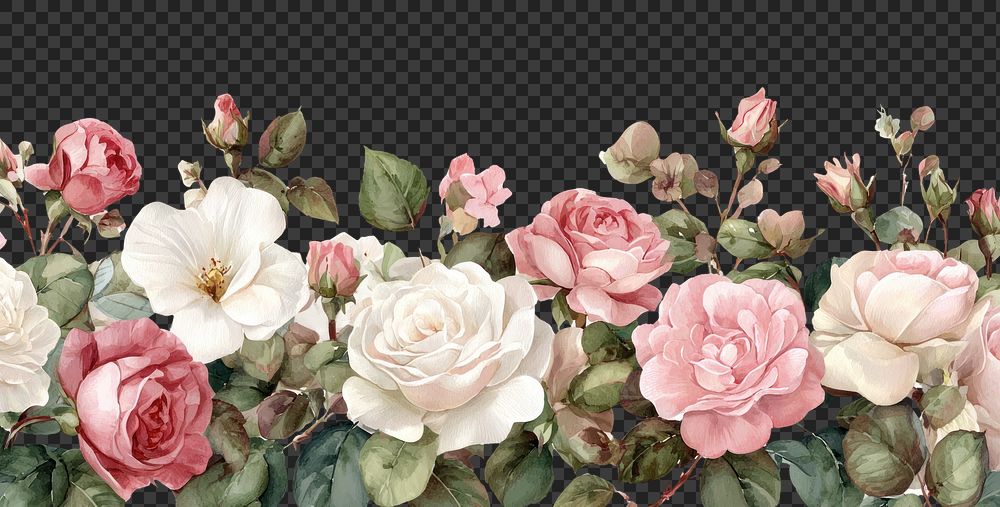 Watercolour Floral Wallpaper PNG Border Images | Free Photos, PNG ...