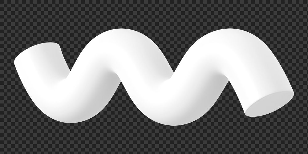 3D white squiggle png, wavy | Free PNG - rawpixel