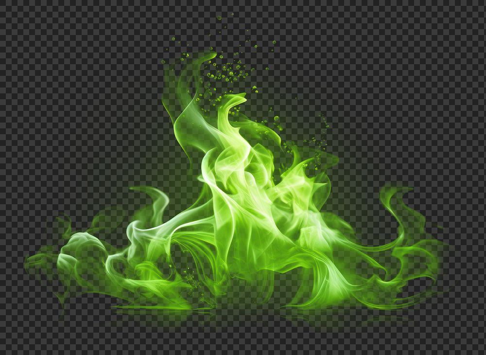 PNG Green fire smoke black | Premium PNG - rawpixel