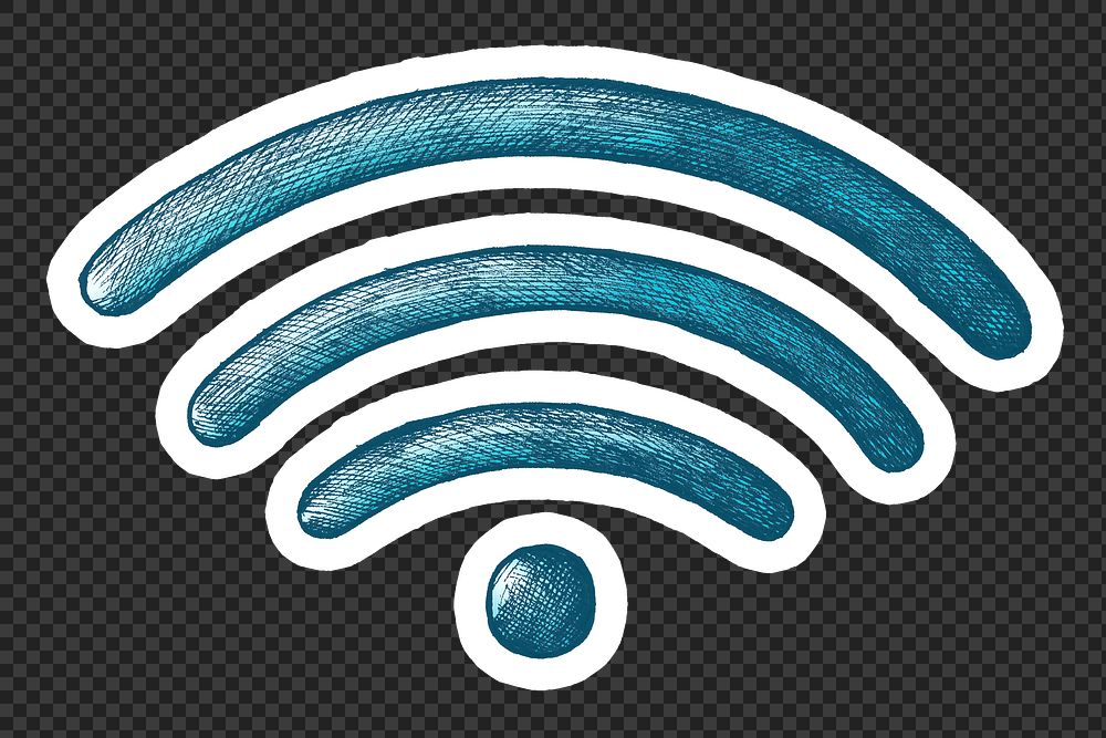 Png wifi blue symbol sticker | Free PNG Sticker - rawpixel